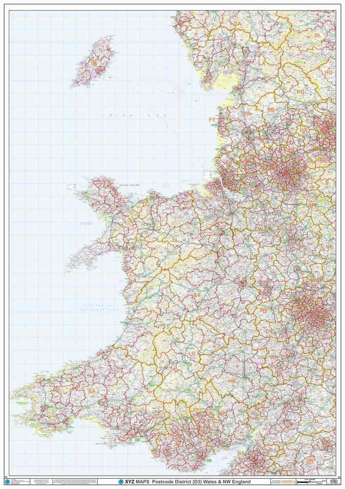 Wales Postcode District Map GIF or PDF Download (D3) – Map Logic