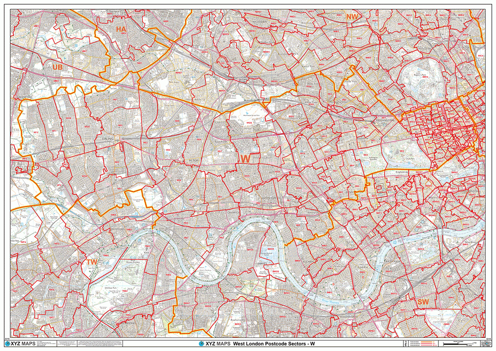 West London Postcode Map (W) – Map Logic
